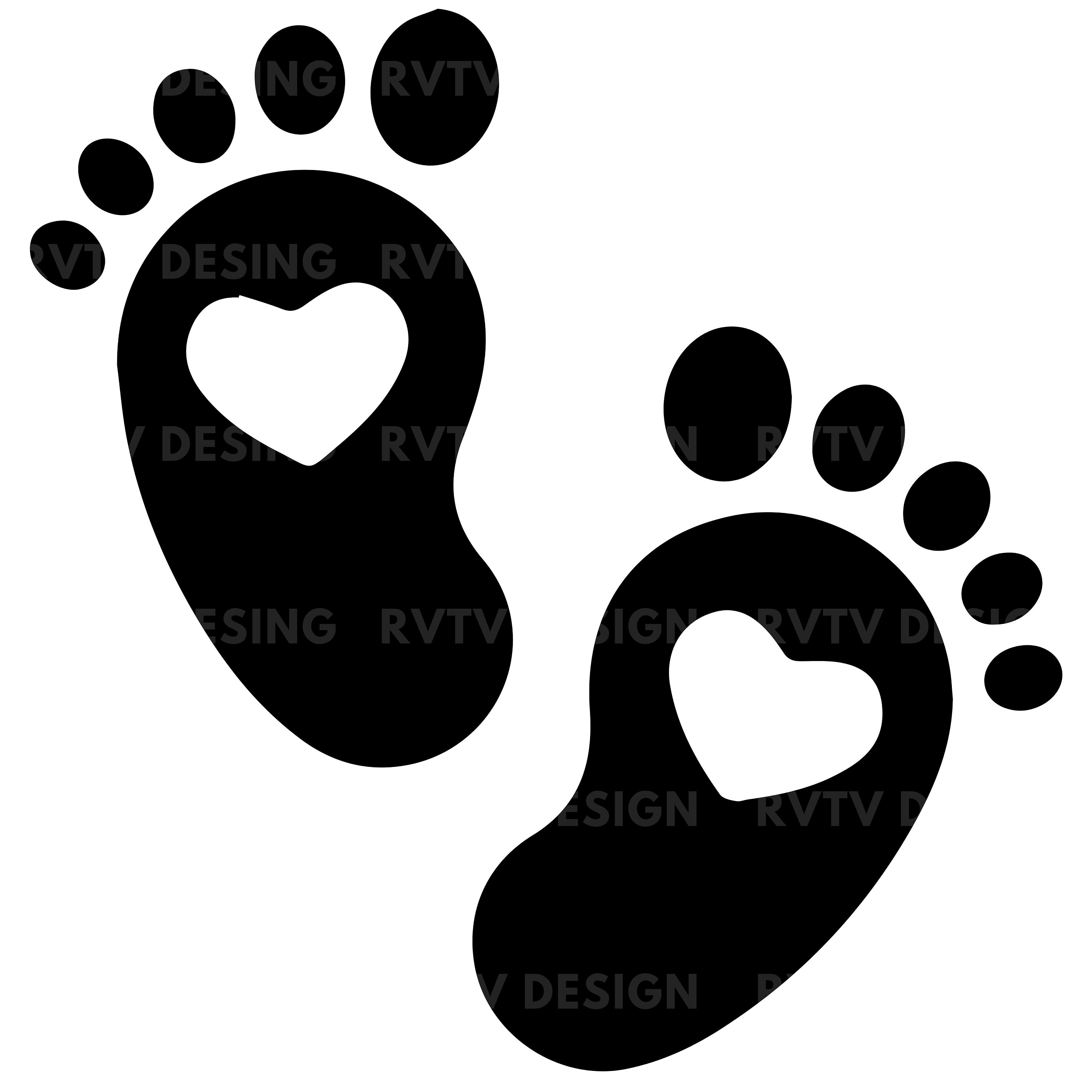 Baby Footprint PNG Clipart: 5 Styles (digital Download) - Etsy