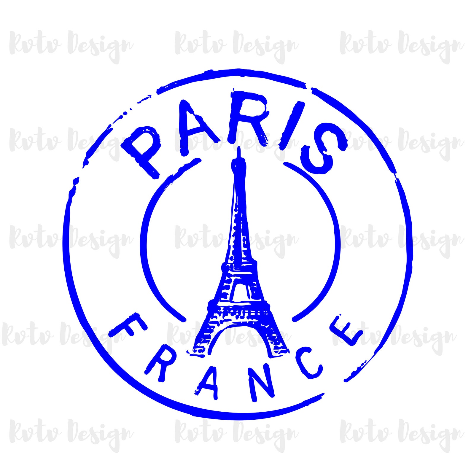 Eiffel Tower Paris Stamp PNG: France Travel Design (digital Download ...