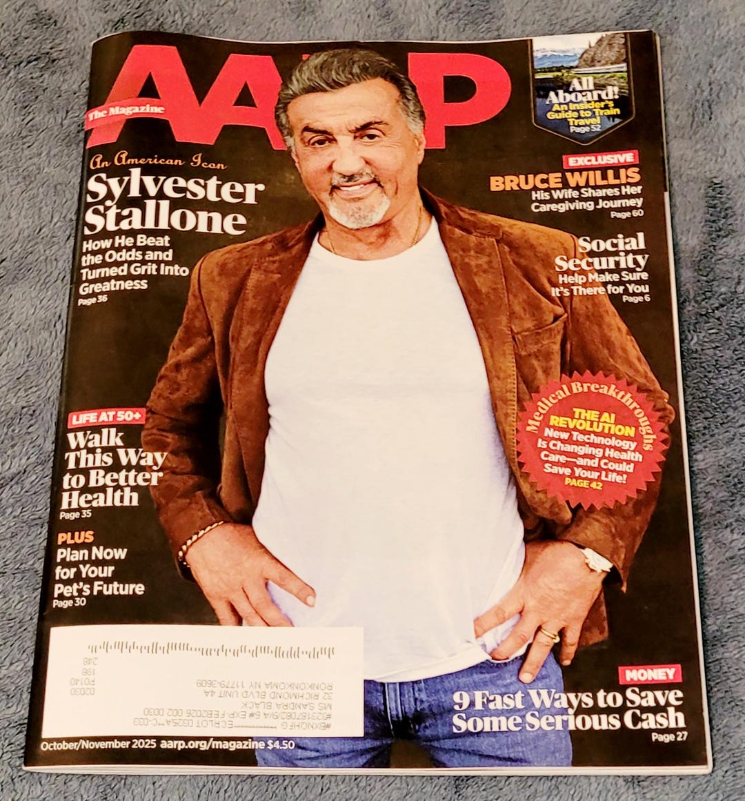 Sylvester Stallone Bruce Willis Robin Wright S. Johansson Aarp Magazine ...