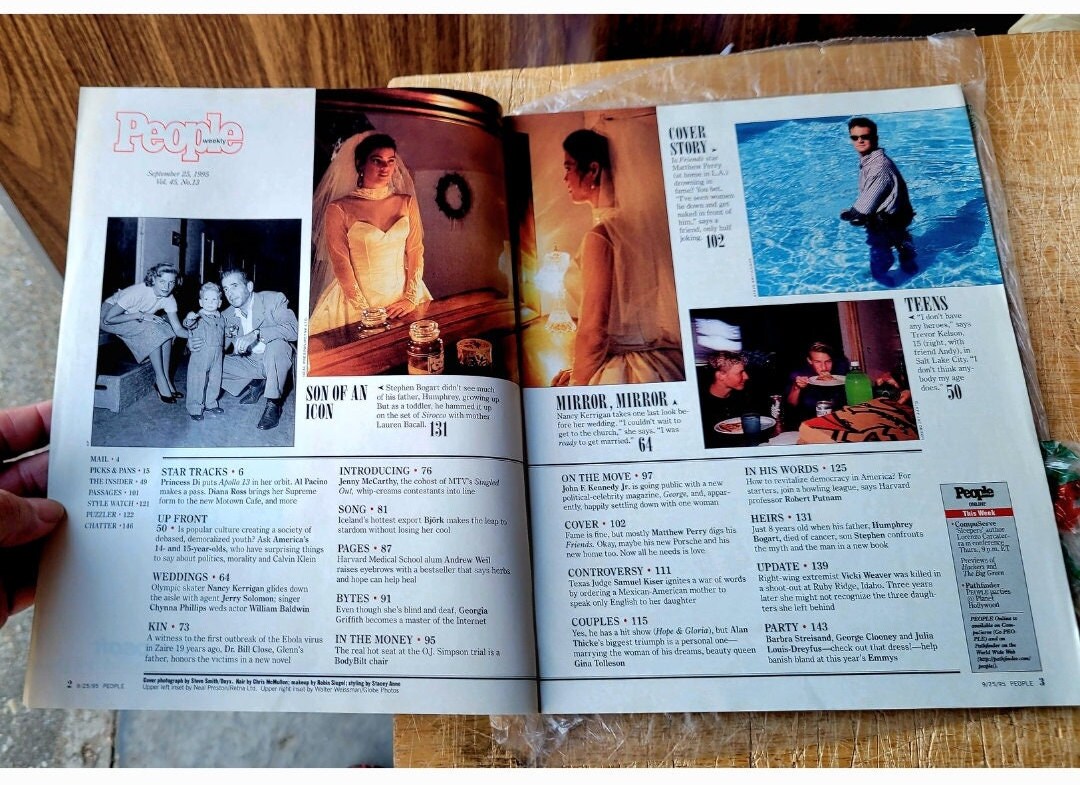 Matthew Perry Nancy Kerrigan Jfk Jr People Magazine 9/25/95 Excellent ...