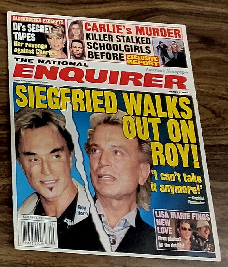 Lisa Marie Presley Seigfreed & Roy Diana National Enquirer Brand New - Etsy