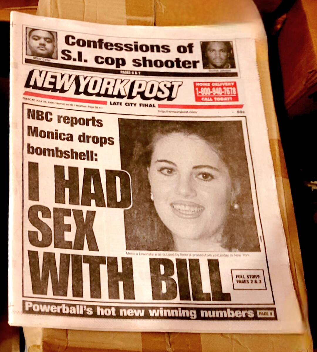 Monica Lewinsky Ultra Rare Ny Post Full Newspaper 8/28/98 - Etsy