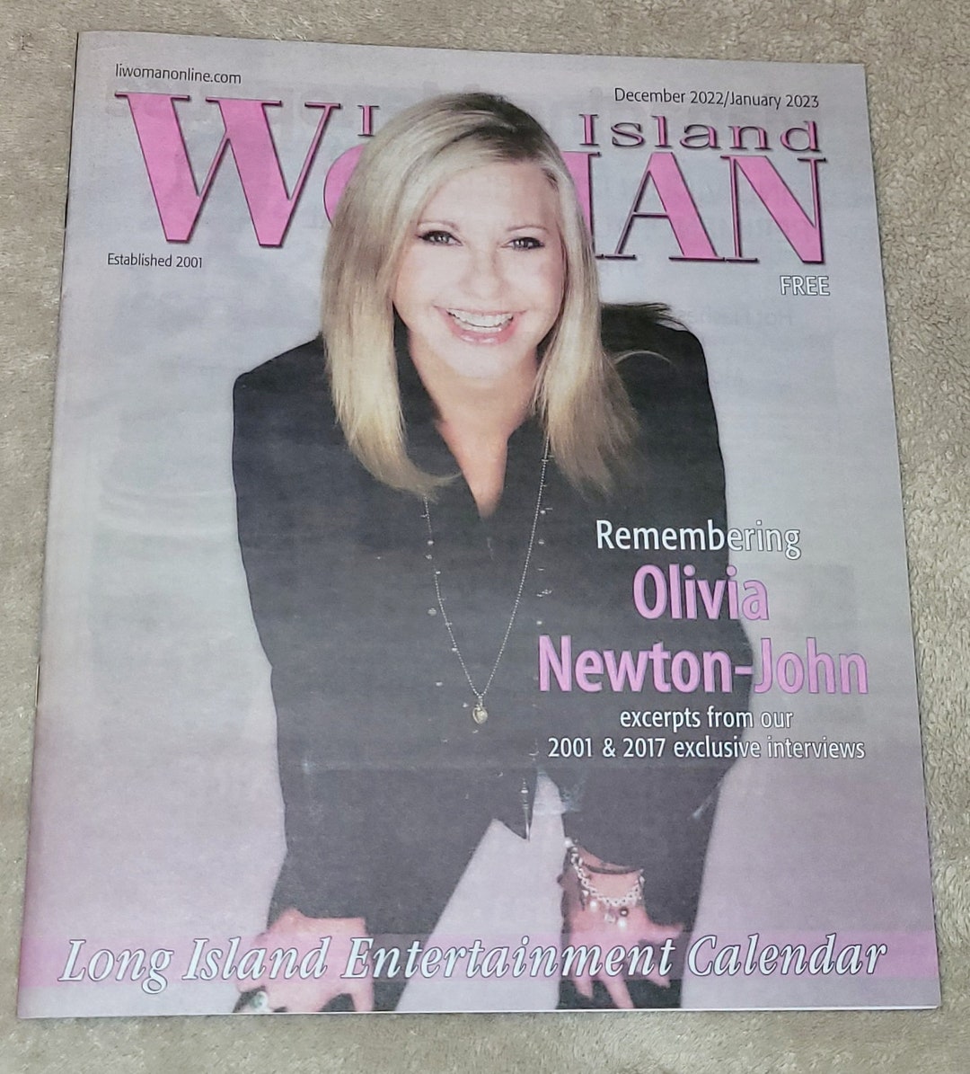Olivia Newton John Long Island Woman Newspaper Magazine Dec/jan 2023 ...