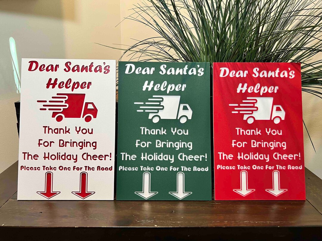 Christmas Delivery Driver Thank You Sign, Weatherproof HDPE Outdoor ...