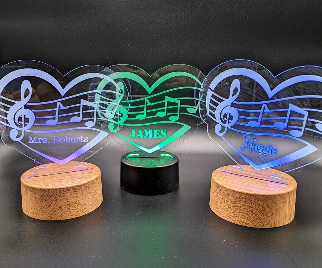 Personalized Music Name Acrylic Light up Sign Music Teacher Gift With ...