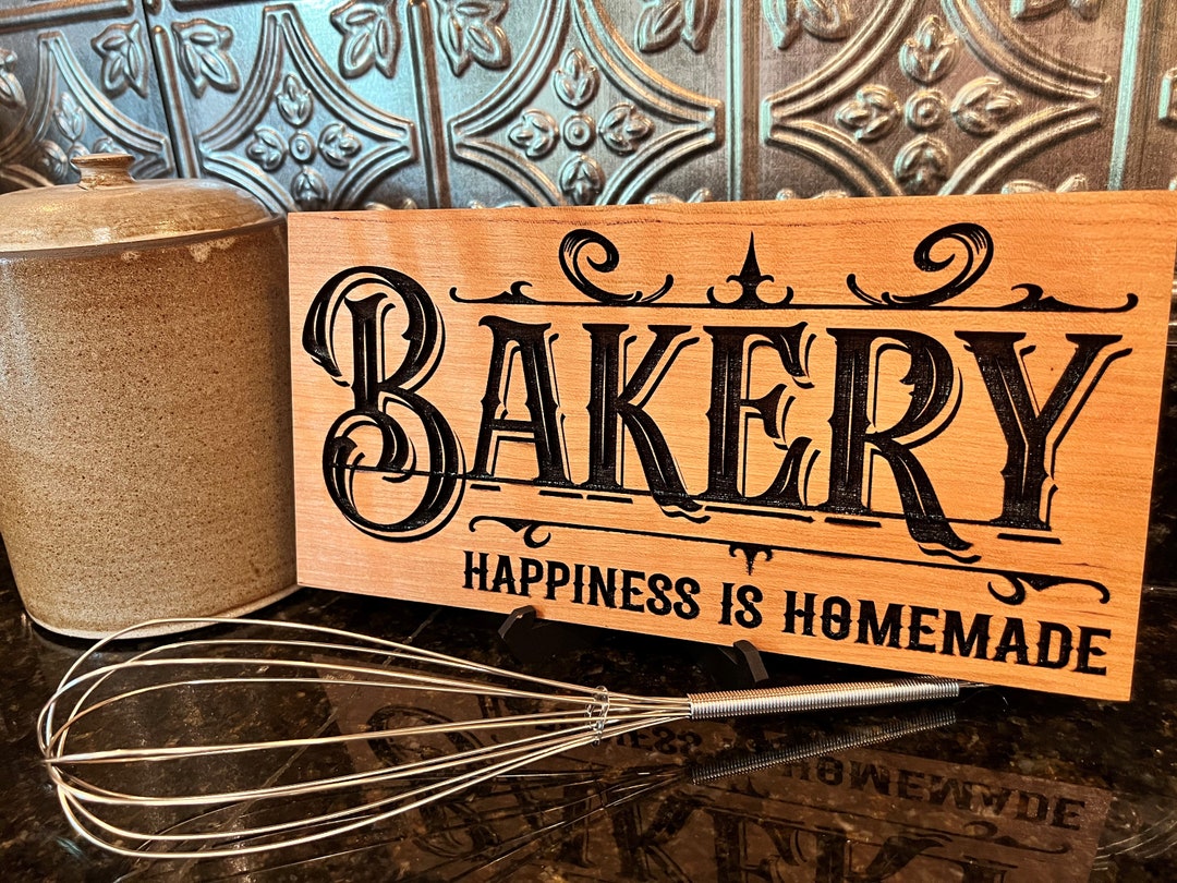 Bakery Sign Bakery Wall Decor Laser Engraved Sign Happiness is - Etsy
