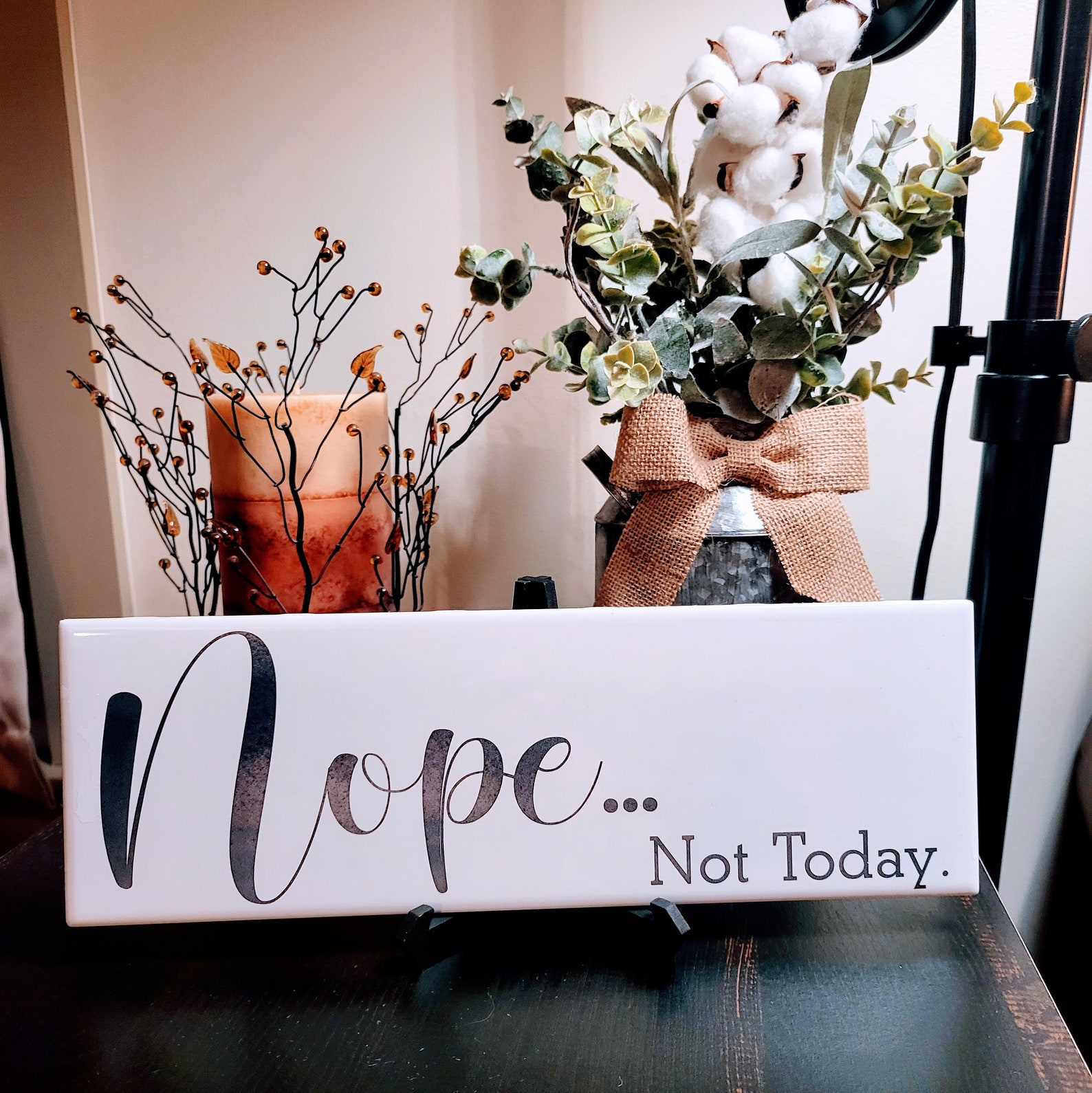 Ceramic Tile Sign Nope Not Today Sign Nope Tile Laser Etched - Etsy