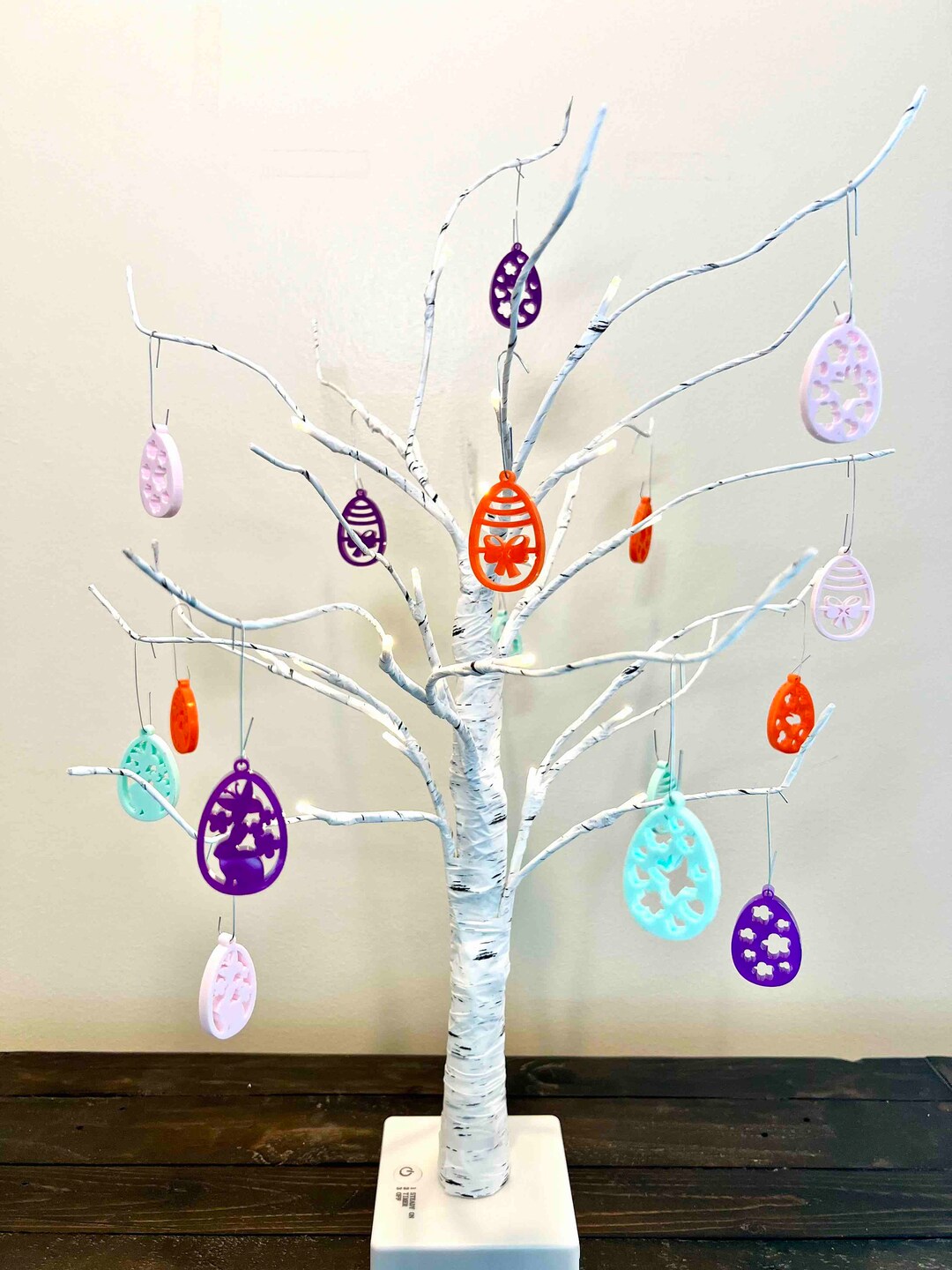 LED Birch Tree With Easter Egg Ornaments: Tabletop Seasonal Decor - Etsy