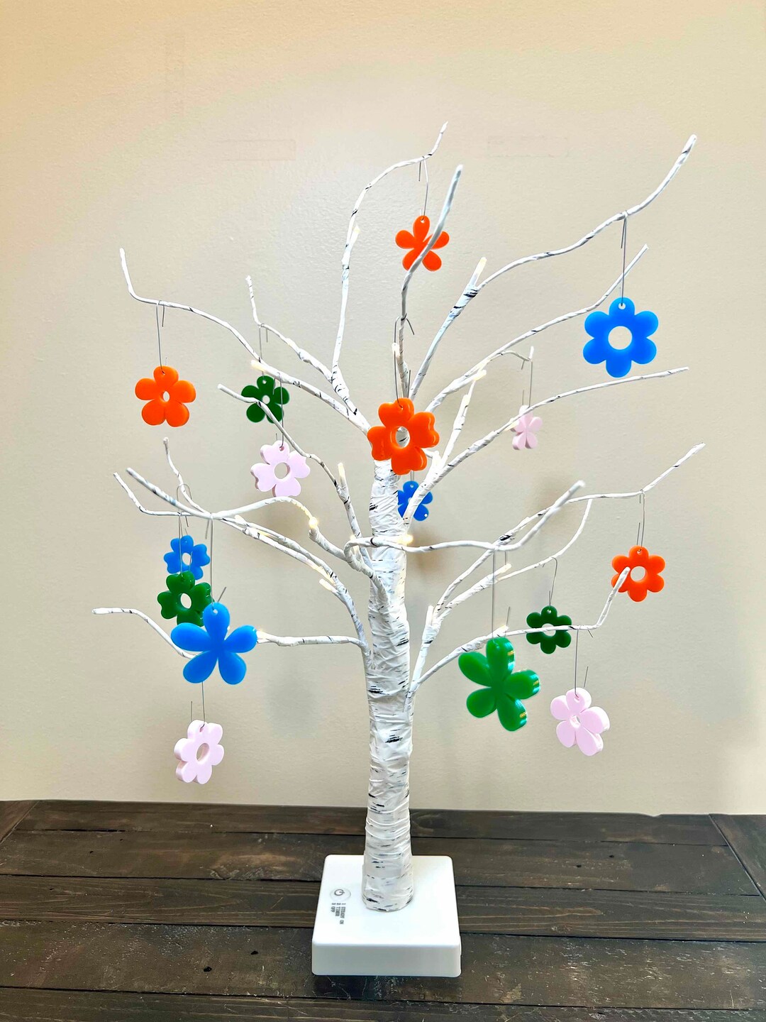 Mini LED Birch Tree With Spring Acrylic Ornaments 10 Different Theme ...