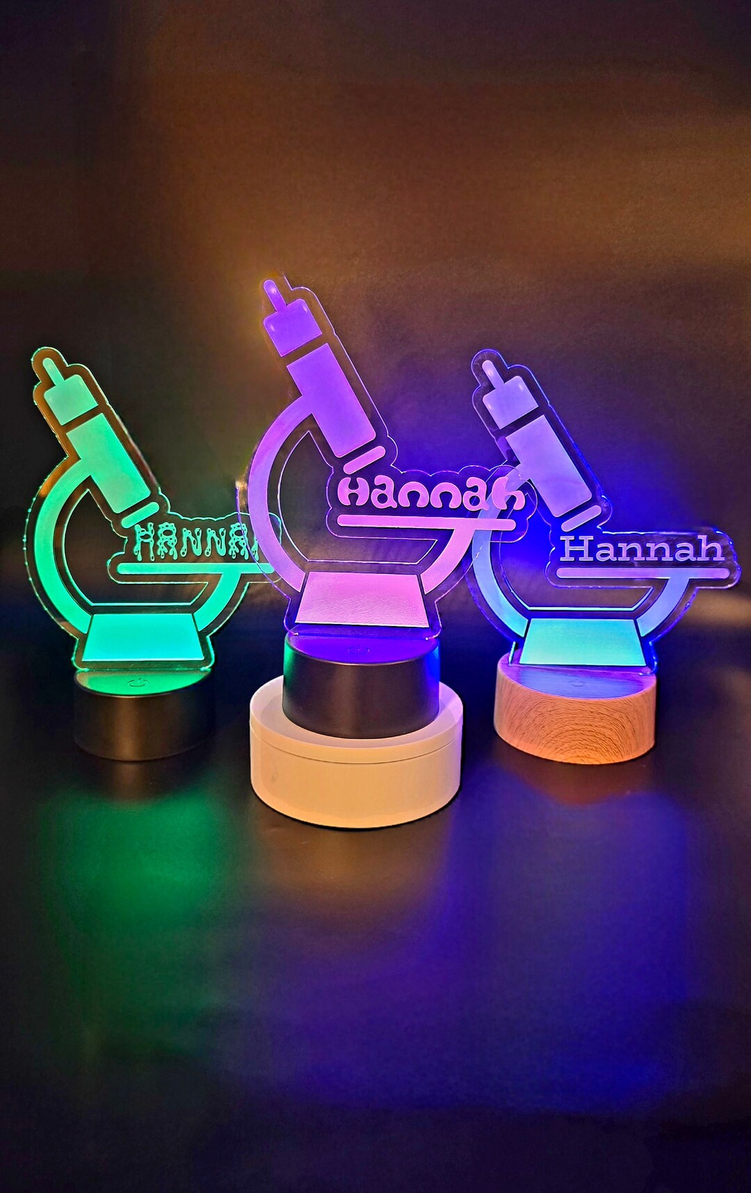 Biology Microscope Light up Sign Personalized Name Acrylic Sign With ...