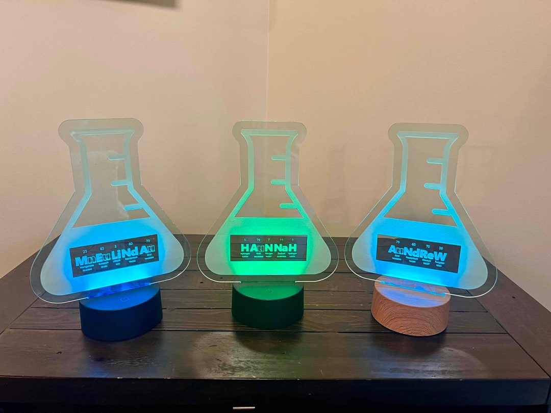 Personalized Periodic Table Name Acrylic Light up Sign Science ...
