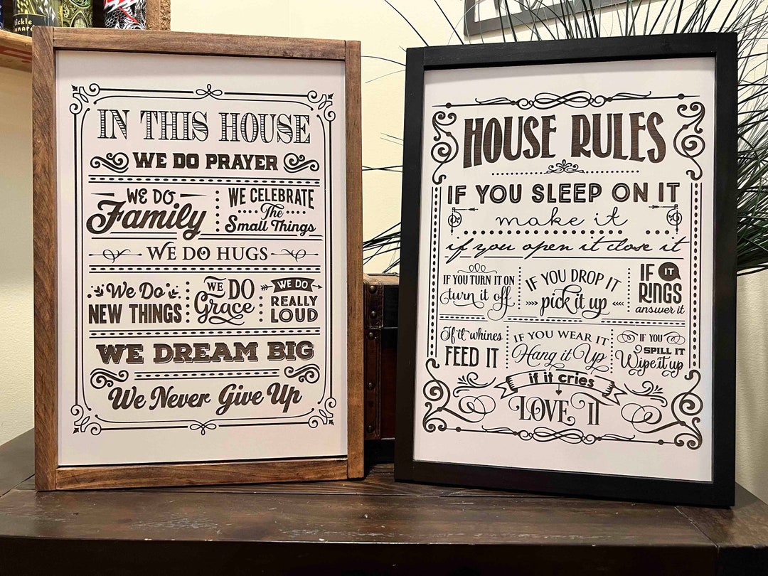 Home Rules Sign House Rules Wall Sign Five Different Designs Wooden ...