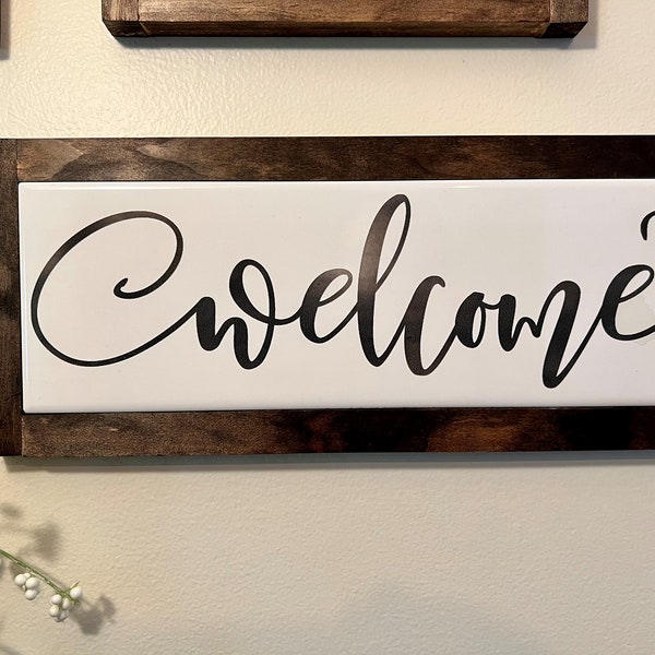 Ceramic Tile Welcome Sign - Etsy