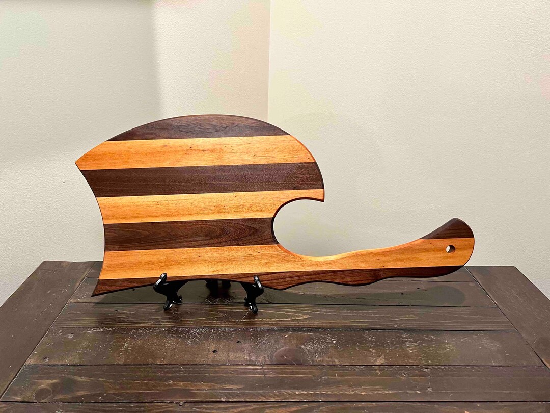Axe Shaped Cutting Charcuterie Board Tigerwood Walnut Striped - Etsy