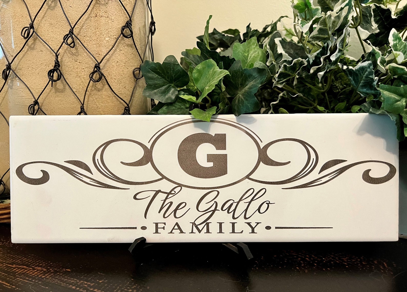 Ceramic Tile Personalized Sign Monogram Sign Family Name - Etsy