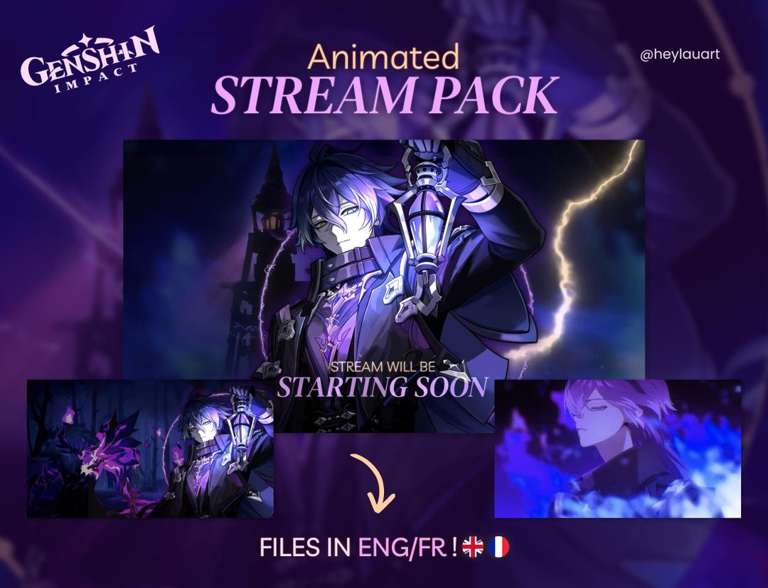 Stream Overlay for Twitch | Genshin Impact Flins No-krai | Animated ...