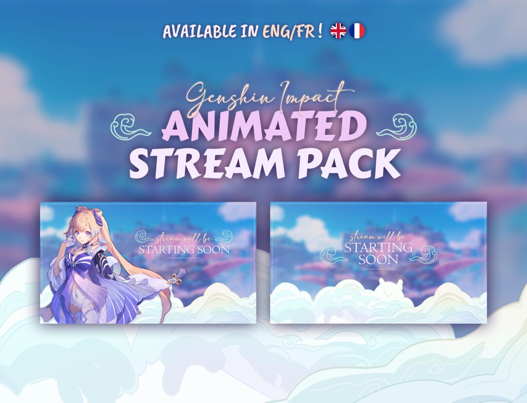 Stream Overlay Pack for Twitch | Genshin Impact | Kokomi | Animated Overlays, Screens, Panels ...