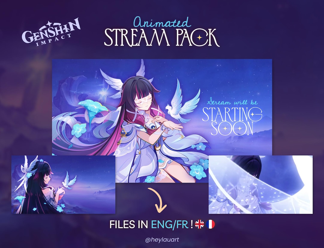 Stream Overlay for Twitch | Genshin Impact Columbina No-krai | Animated ...