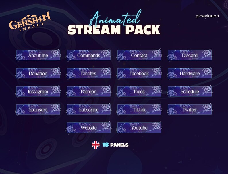 Stream Overlay for Twitch | Genshin Impact Yelan Fontaine Liyue ...