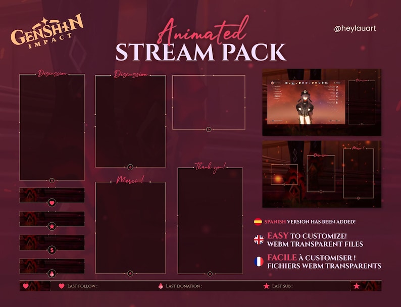 Stream Overlay for Twitch | Genshin Impact Arlecchino Fountain Fatui ...