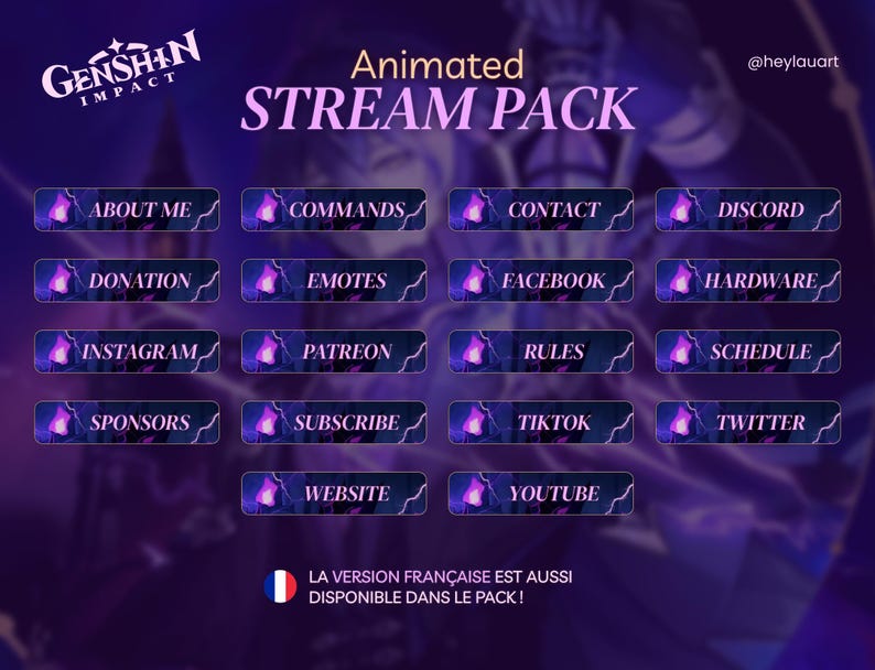Stream Overlay for Twitch | Genshin Impact Flins No-krai | Animated ...