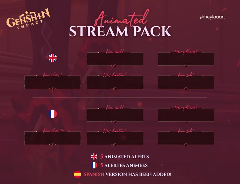 Stream Overlay for Twitch | Genshin Impact Arlecchino Fountain Fatui ...