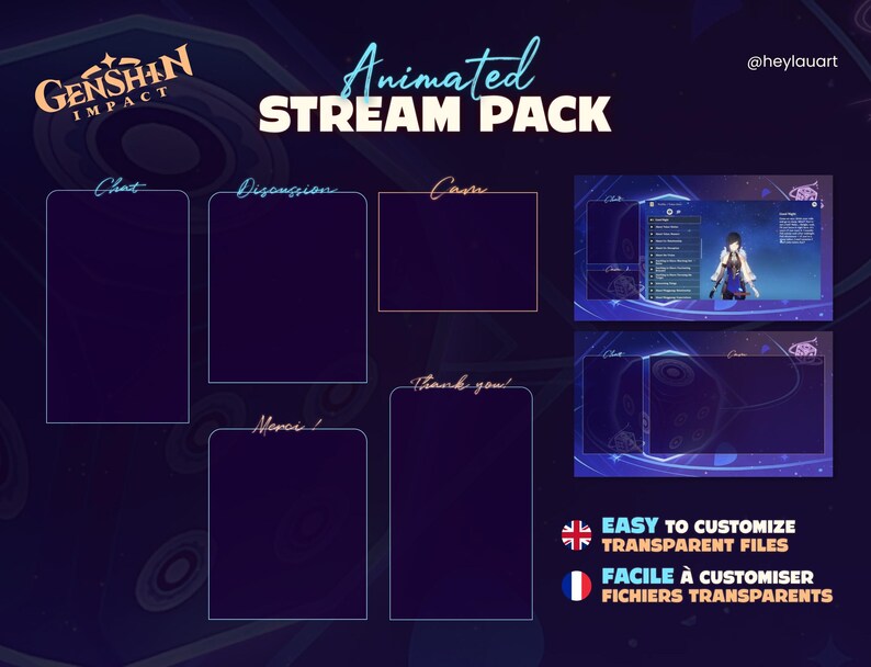 Stream Overlay for Twitch | Genshin Impact Yelan Fontaine Liyue ...