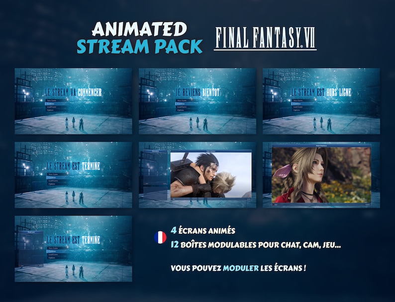 Stream Overlay Pack for Twitch | Final Fantasy 7 Remake Rebirth | FF7 ...