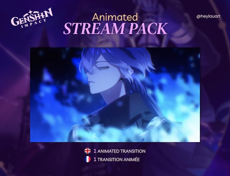 Stream Overlay for Twitch | Genshin Impact Flins No-krai | Animated ...