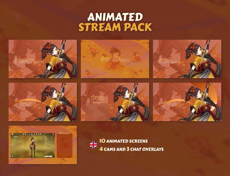 Stream Overlay for Twitch | Genshin Impact | Chiori Fontaine Inazuma ...