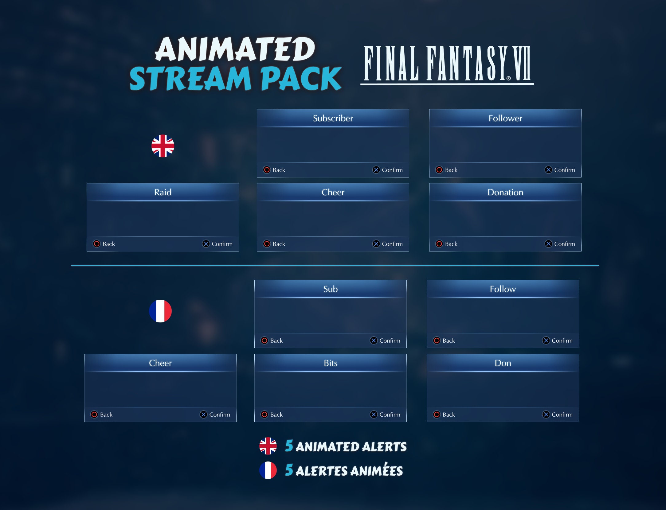 Stream Overlay Pack for Twitch | Final Fantasy 7 Remake Rebirth | FF7 ...