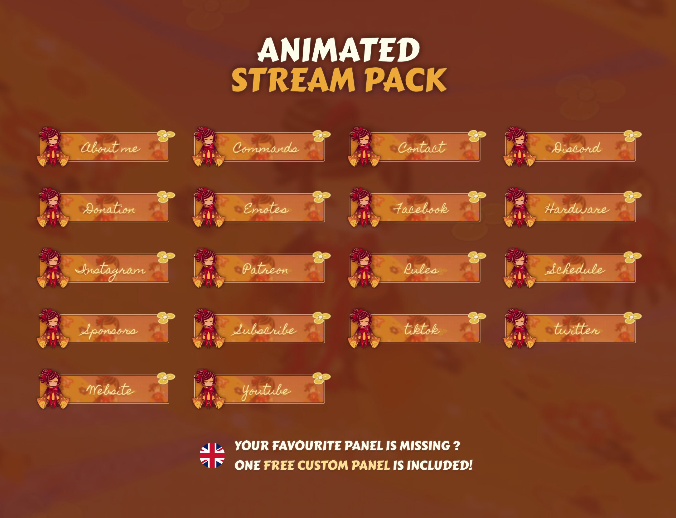 Stream Overlay for Twitch | Genshin Impact | Chiori Fontaine Inazuma ...