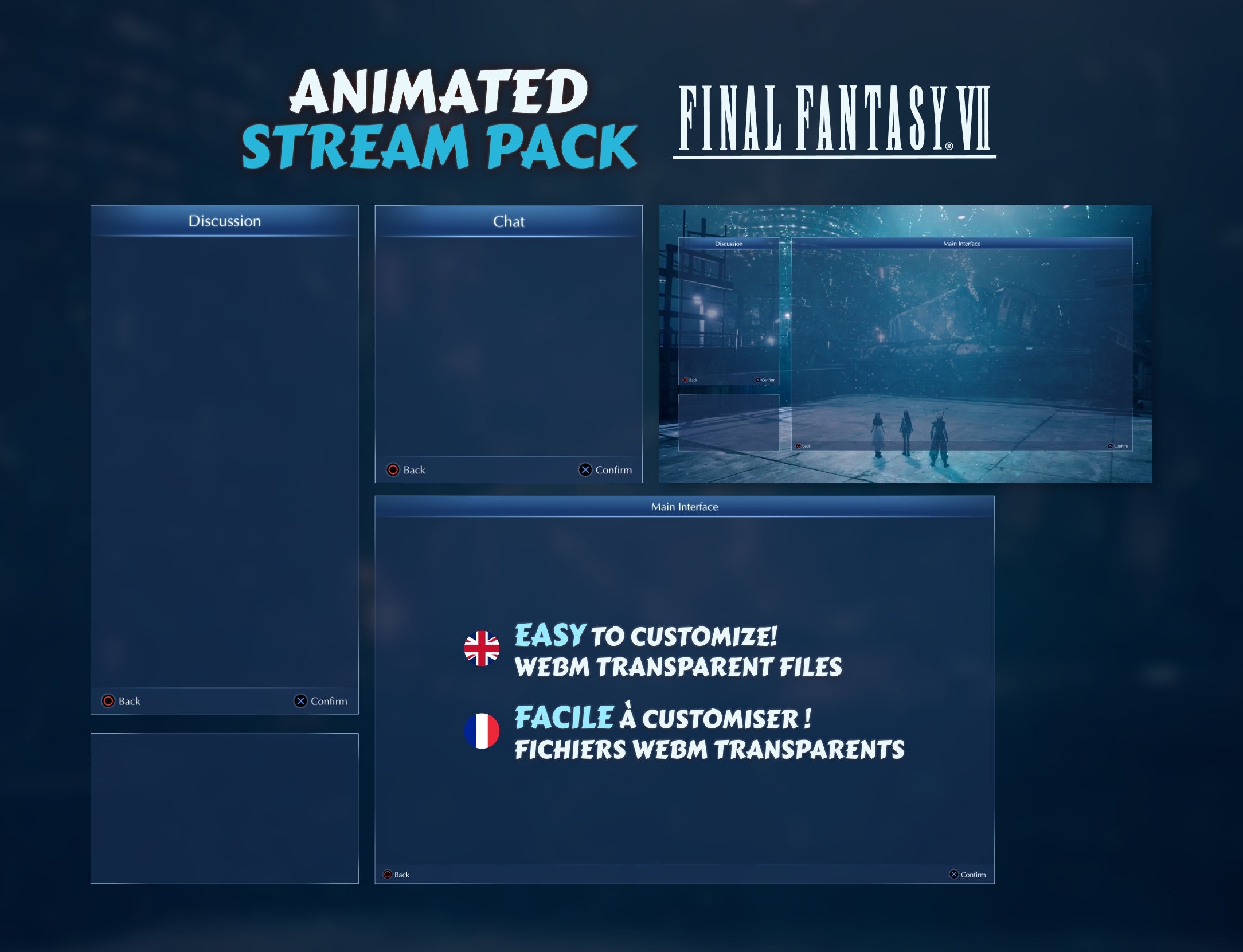 Stream Overlay Pack for Twitch | Final Fantasy 7 Remake Rebirth | FF7 ...