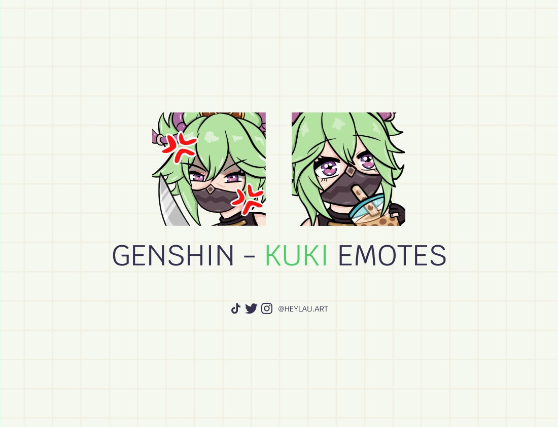 Emotes Kuki Shinobu Genshin Impact for Twitch and Discord knife, Angry ...