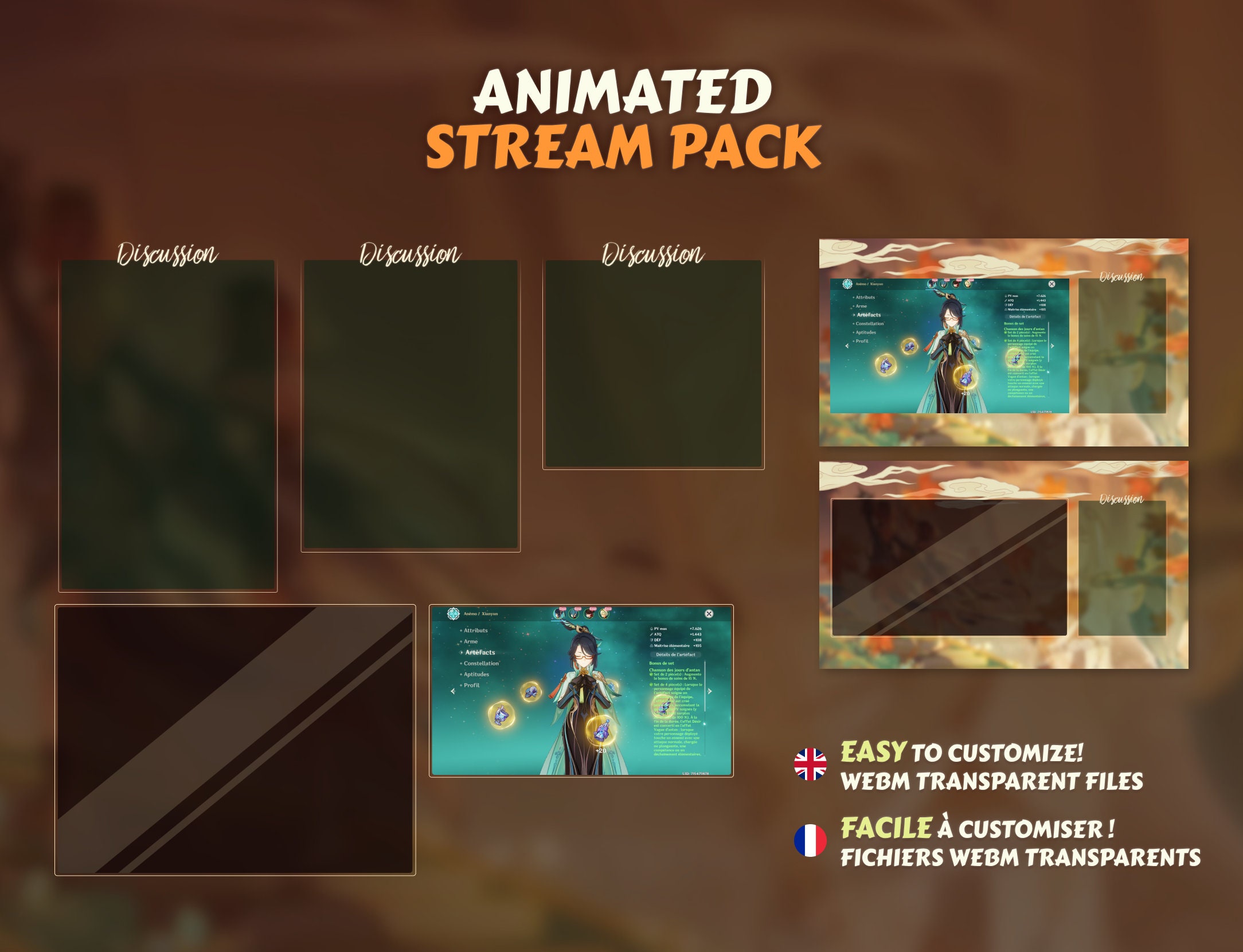 Stream Overlay for Twitch | Genshin Impact | Xianyun Cloud Retainer ...