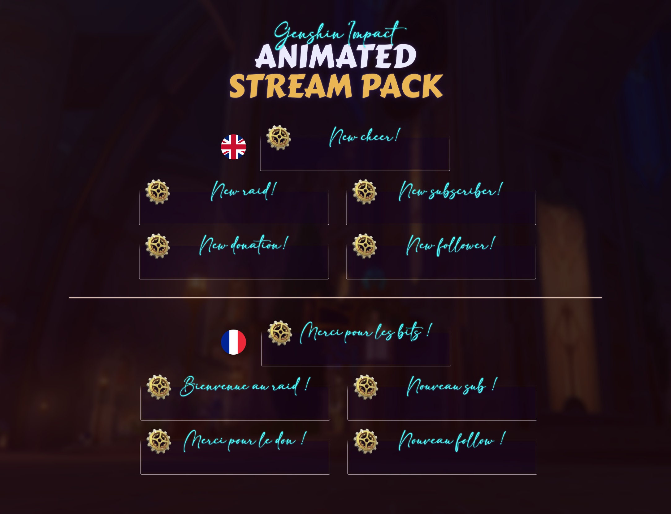 Stream Overlay Pack for Twitch | Genshin Impact | Furina Foçalor ...