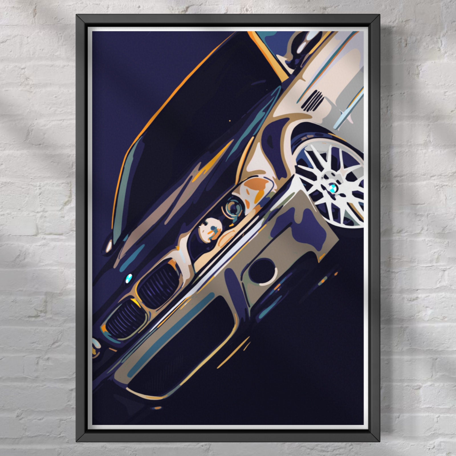 BMW E46 M3 CSL Art Print, BMW Canvas Wall Art, Racing Decor, Modern ...