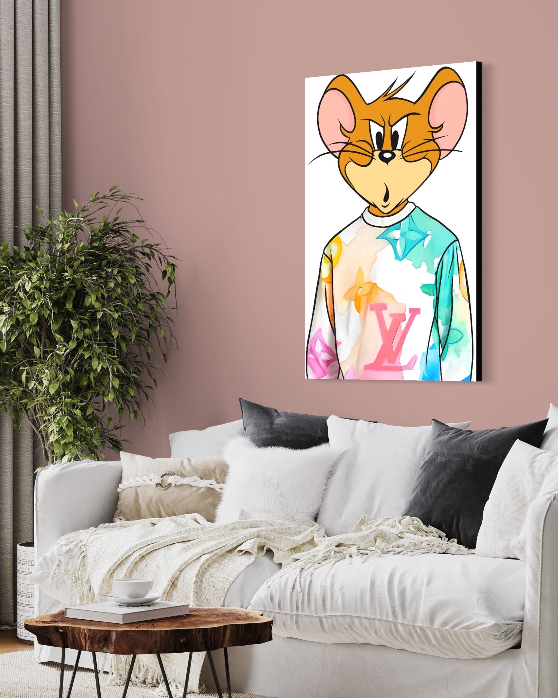 Tom & Jerry Mouse Louis Fashion Designer Drip Home Decor Wall Art ...
