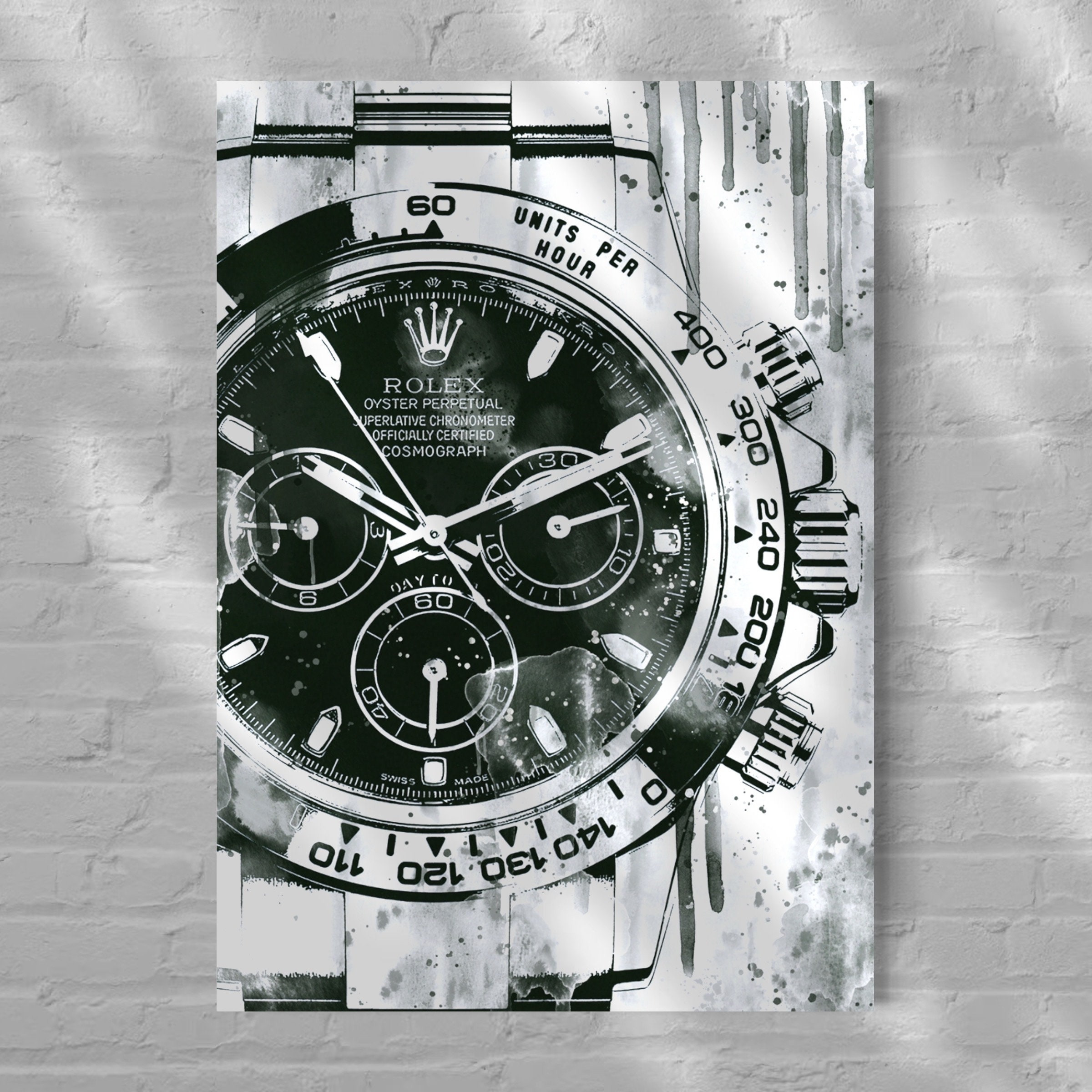 Hand Painted Daytona Polygon Silver Art Rolex Watch Art - Etsy