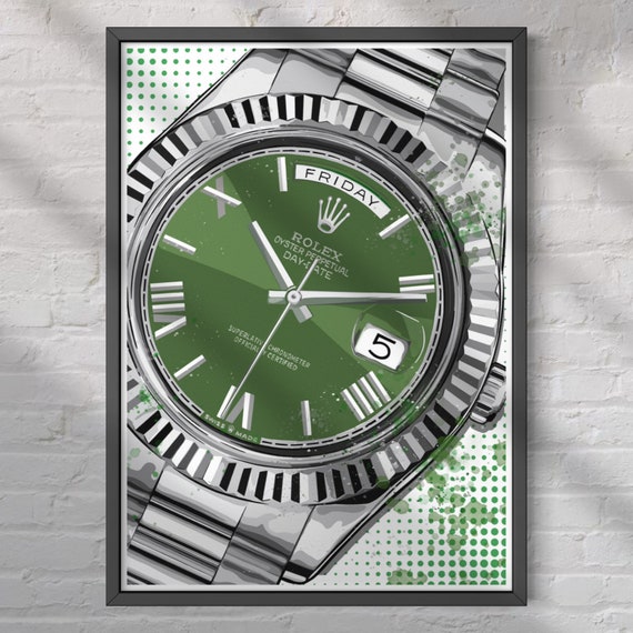 Silver Rolex Day Date Watch Contemporary Art Print - Etsy