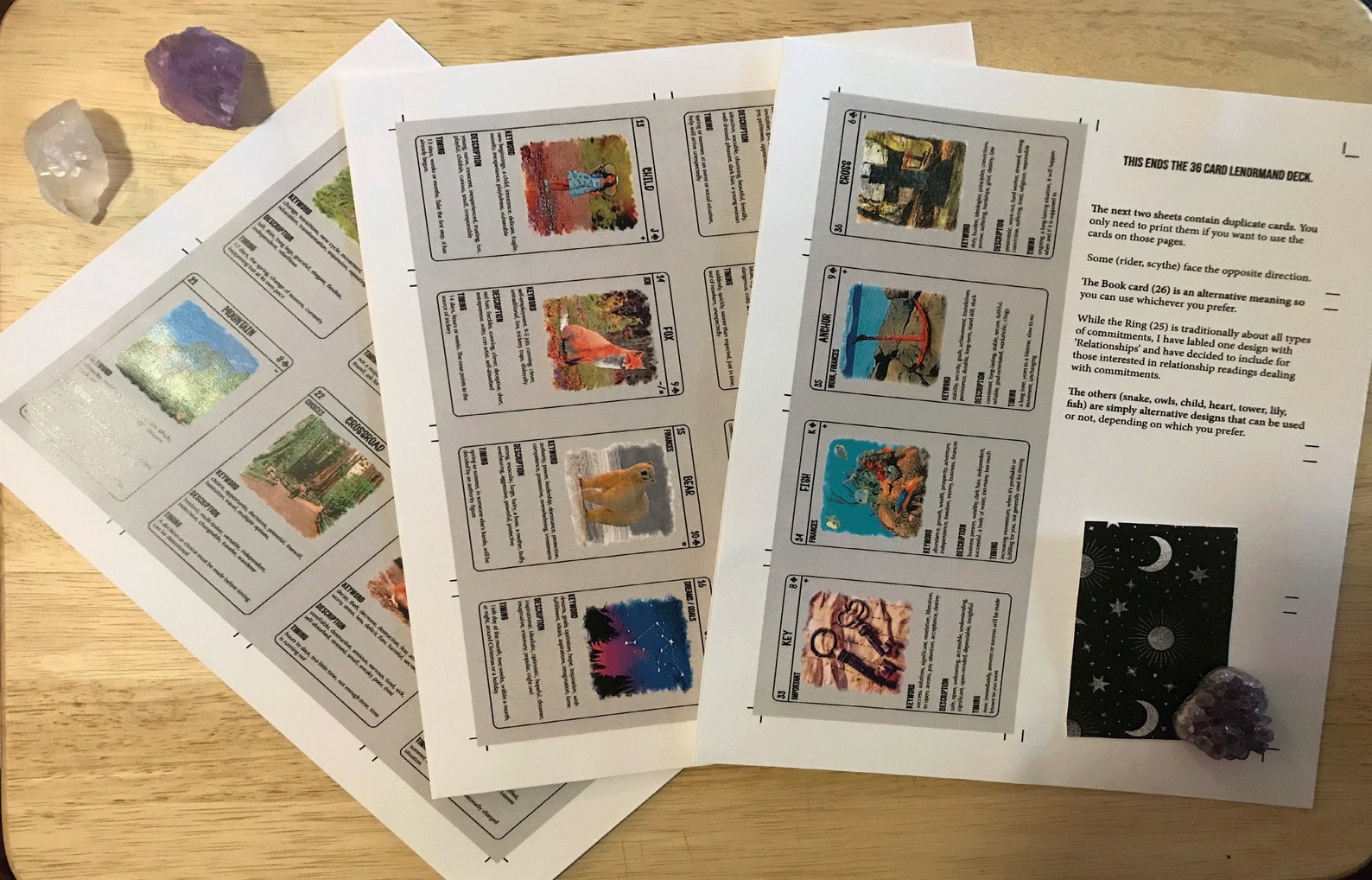 Learn Lenormand Oracle Deck Printable Oracle Deck - Etsy