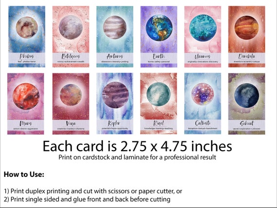 Astrology Oracle Printable Oracle Deck Constellation Deck - Etsy