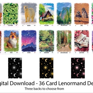 Watercolour Lenormand Oracle Deck ⎮ Printable Oracle Deck ⎮ Printable ...