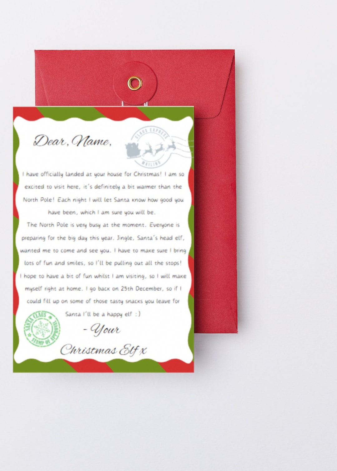 Customisable Arrival Letter From Elf on the Shelf Digital A4 Sheet ...
