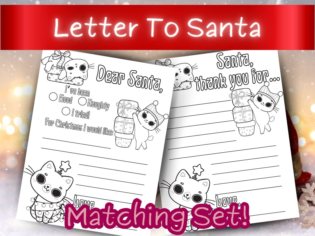 Letter to Santa Coloring Page • Printable Dear Santa Letter • Christmas ...