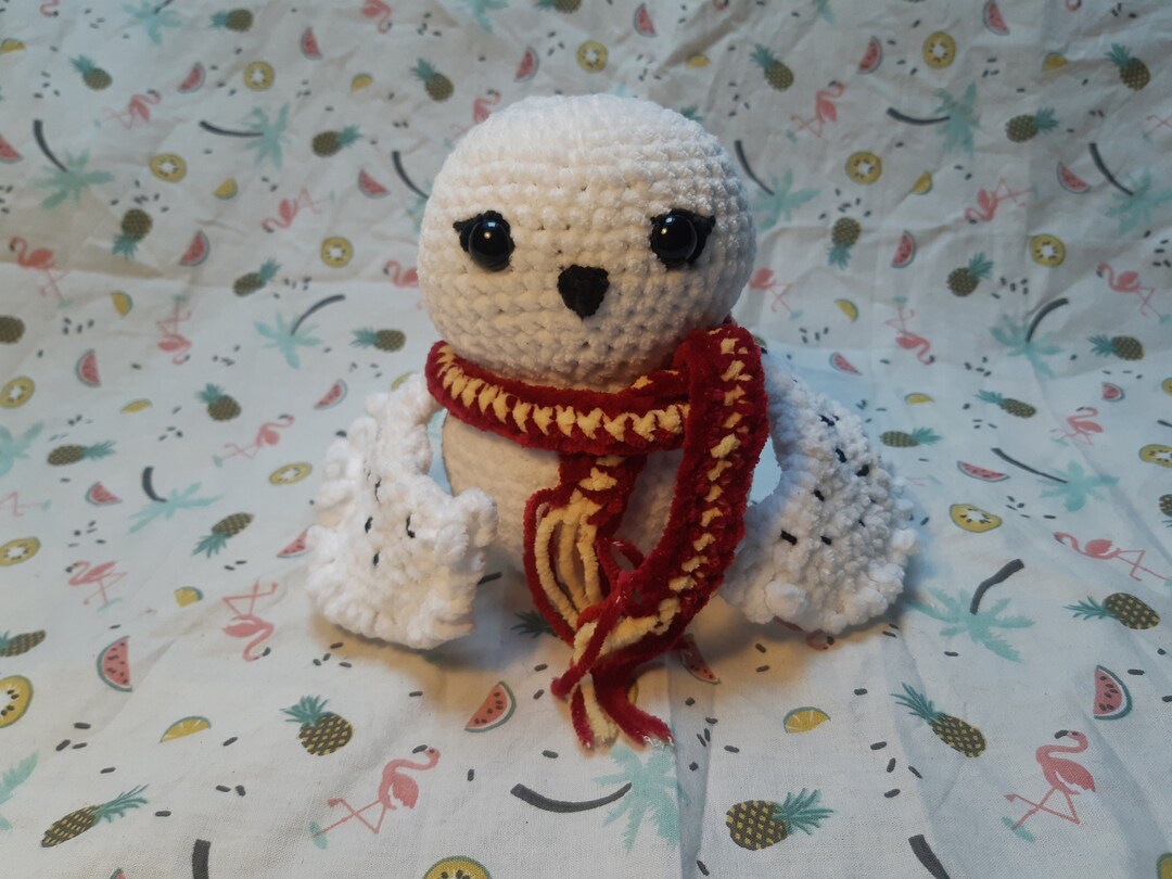 Harry Potter Hedwig White Owl Soft Toy in Customizable Crochet ...