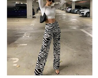 Zebra Print Pants | Etsy