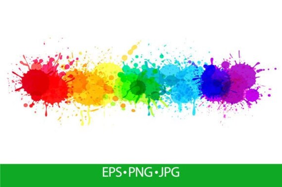 Rainbow Paint Splatter Clip Art