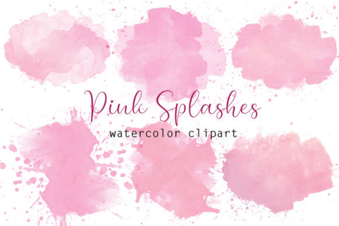 Splash Pink Brush Stroke Clipart Splash Clipart Watercolor - Etsy UK