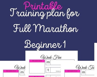 Printable Marathon Training Schedule Program for Beginner and ...